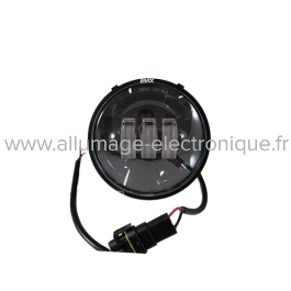 Phare avant complet sans Angel Eyes Fond Noir Evok Iron led Piaggio ...
